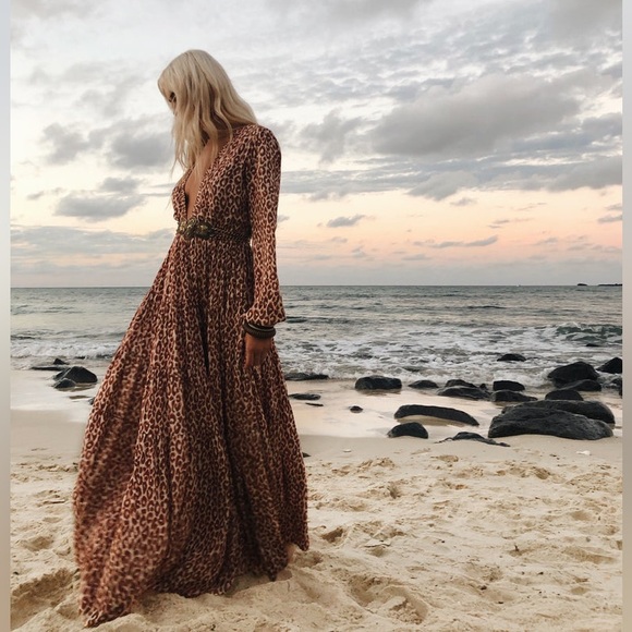 Coven and Co | Dresses | Coven Co Leopard Maxi Dress Large | Poshmark